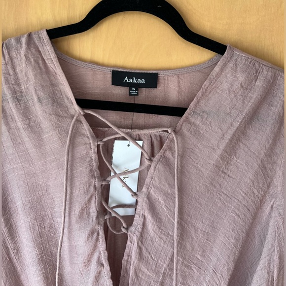 Aakaa | Tops | Nwt Aakaa Mauve Long Sleeve Wrap Top | Poshmark